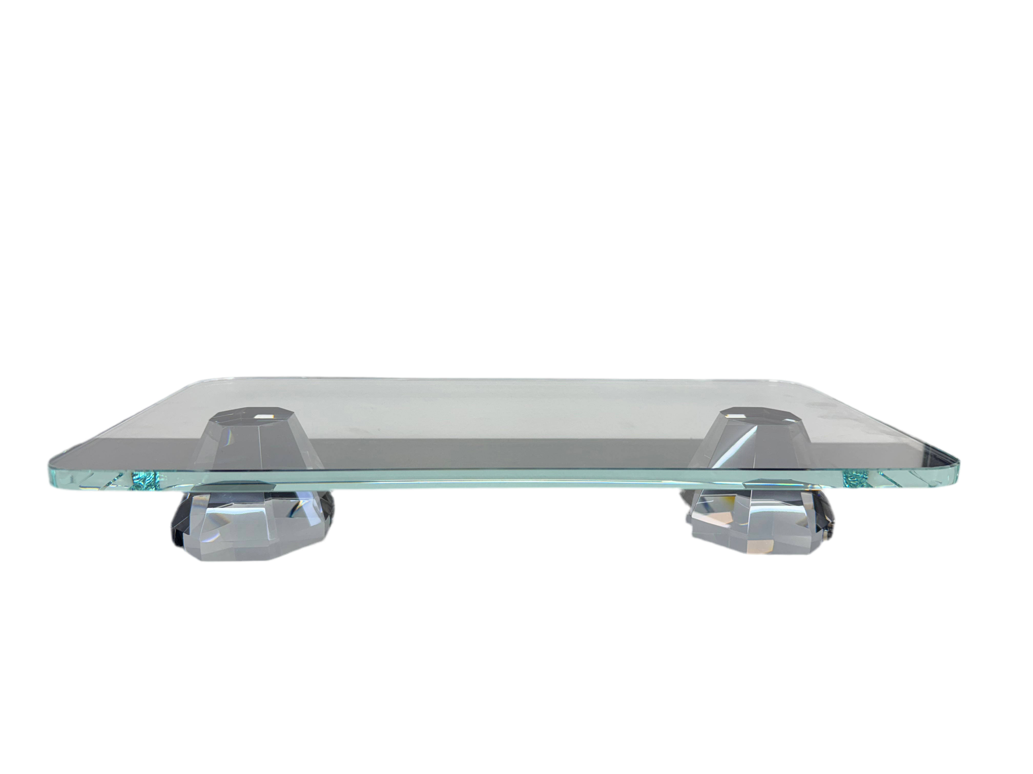 Crystal Tray with Smoked Ball Bottoms – Golden Touch